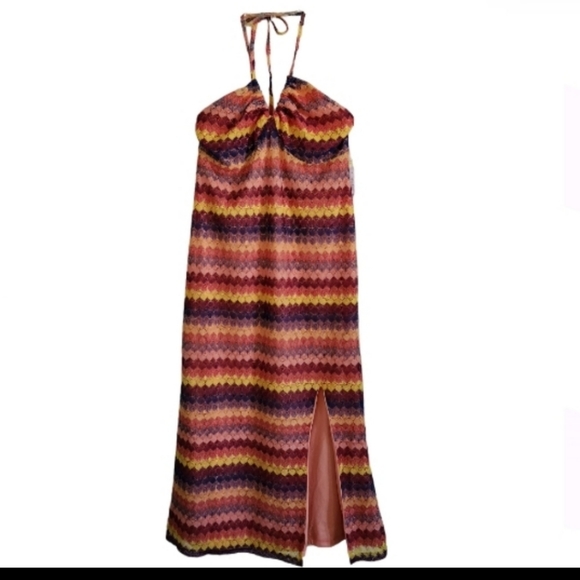 wild fable | Dresses | Wild Fable Crochet Overlay Midi Halter Dress ...